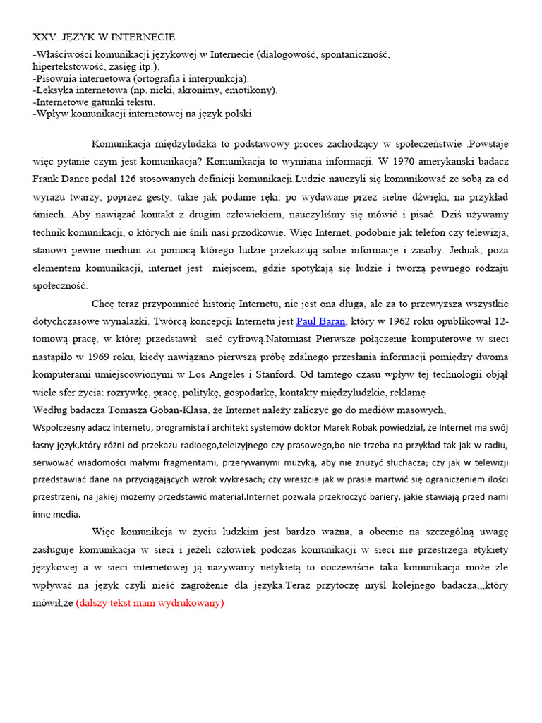 Jezyk W Internecie | PDF