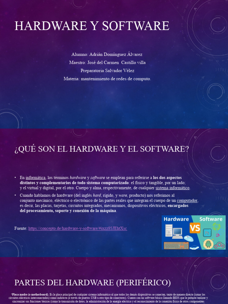 Hardware y Software | PDF | Hardware de la computadora | Periférico