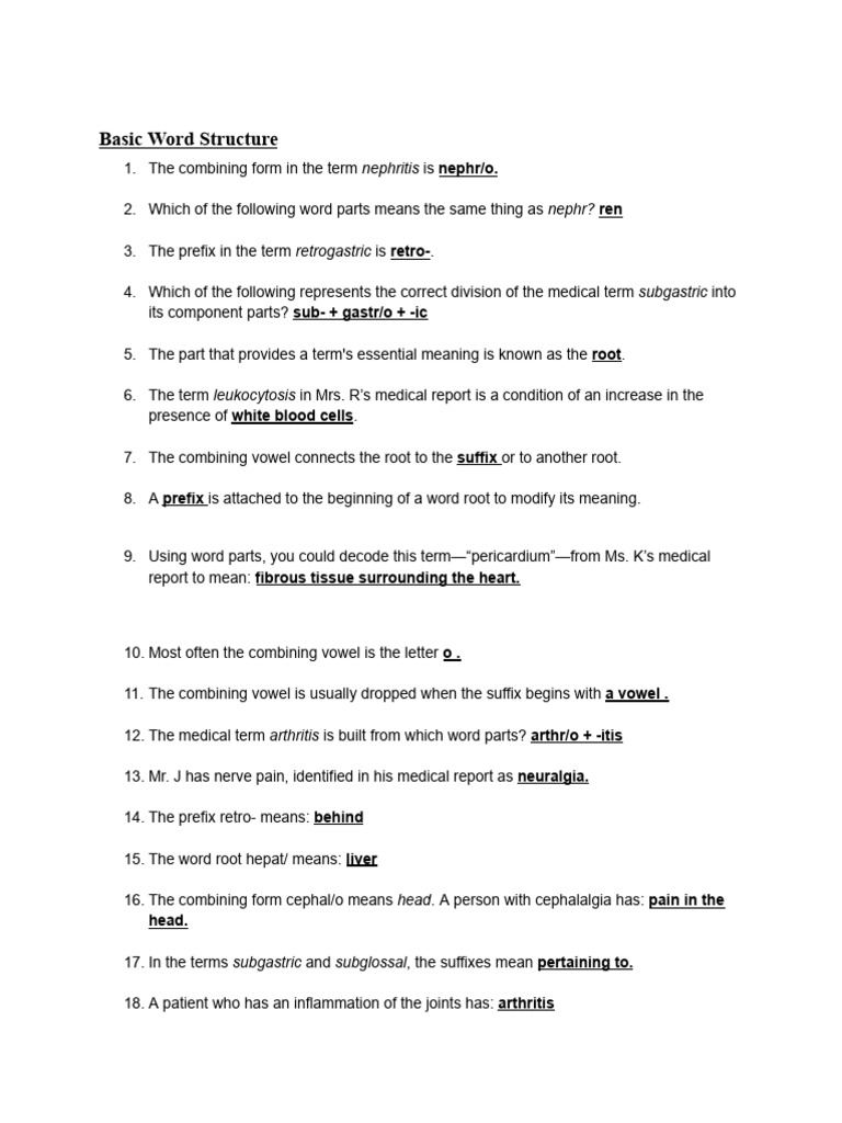 Medical Terminology Notes | PDF | Diseases And Disorders | Medical ...
