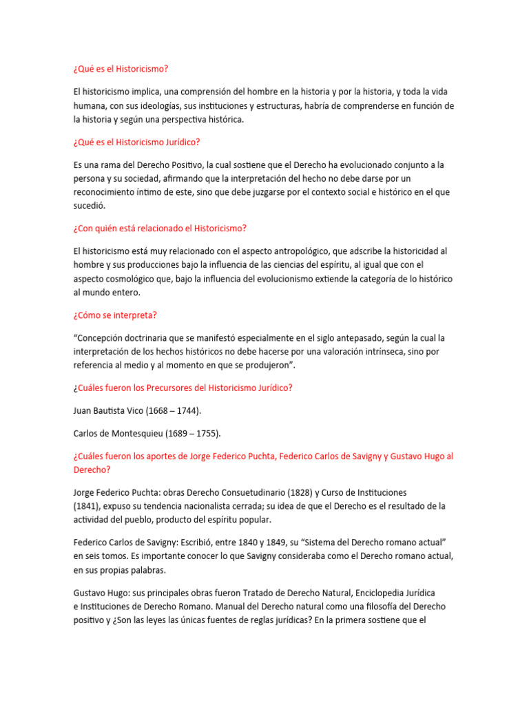 Qué es el Historicismo | PDF | La Ley natural | Ley romana