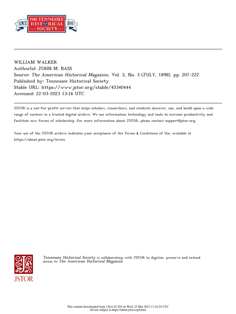 On William Walker | PDF | Nicaragua