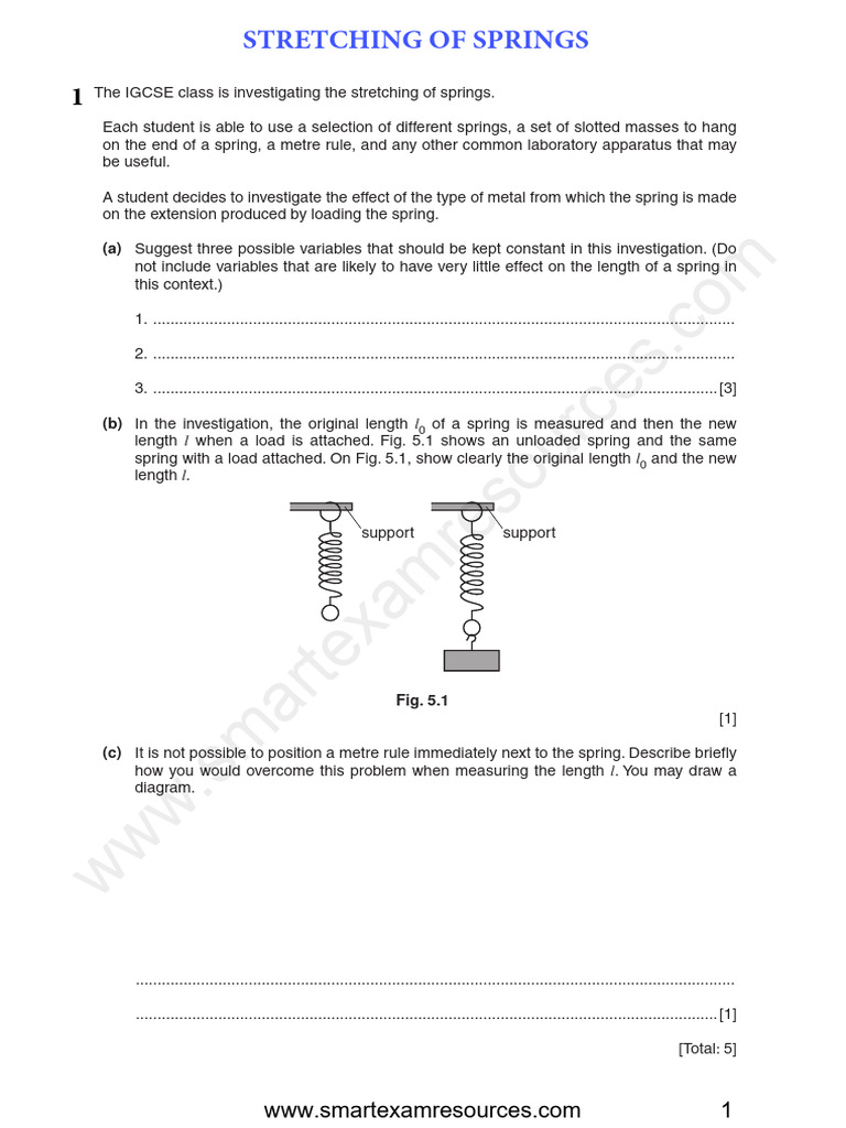 1.9.1-Stretching of Springs-Set-1-Qp-Ms | PDF | Cartesian Coordinate System