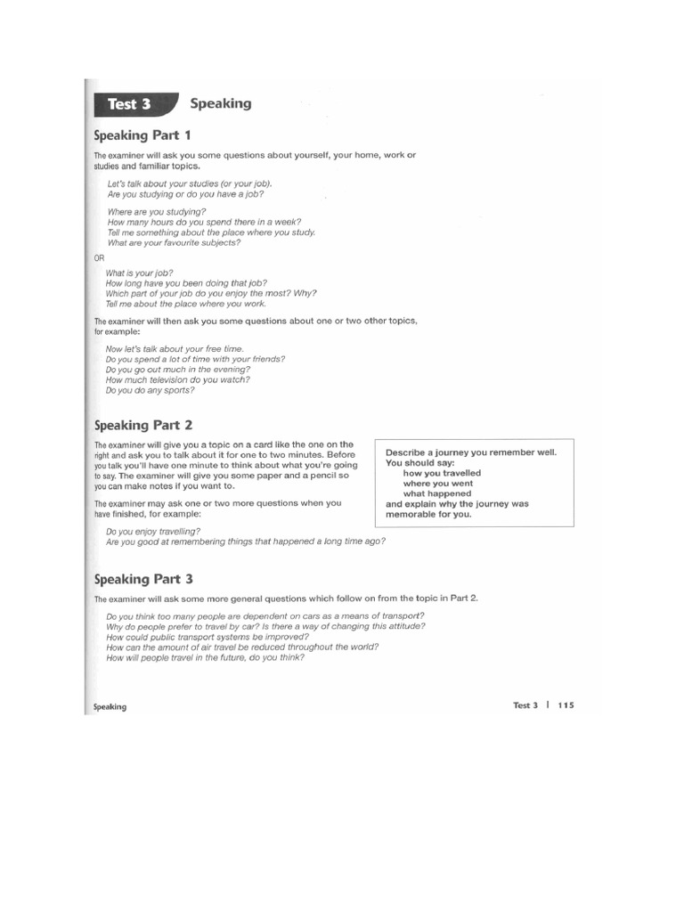 Speaking - Test 3 | PDF