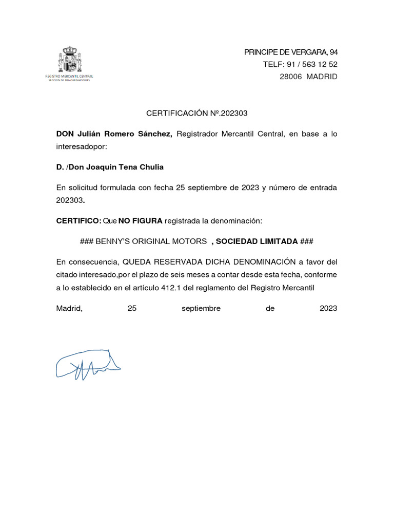 Certificat Nom | PDF