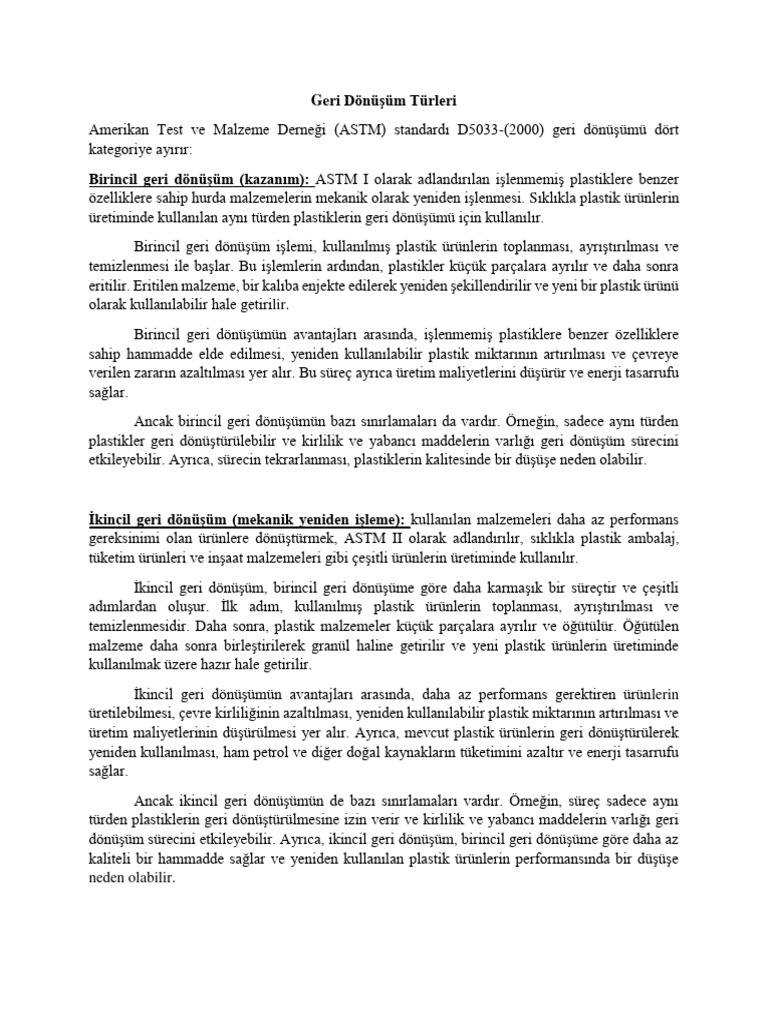 Hafta6 - Geri Dönüşüm Türleri | PDF