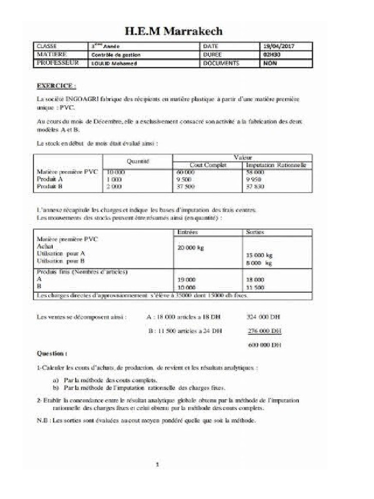 S6 Corerection Examen HEM 2017-3 | PDF