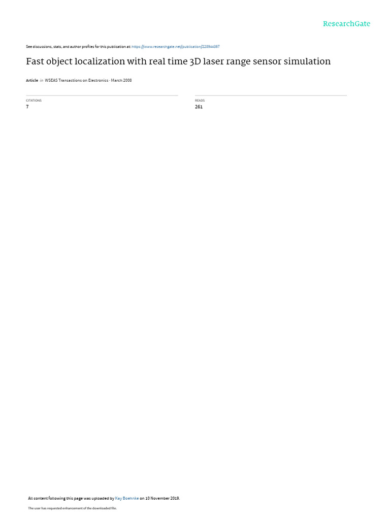 Fast Object Localization With Real Time 3d Laser R Pdf