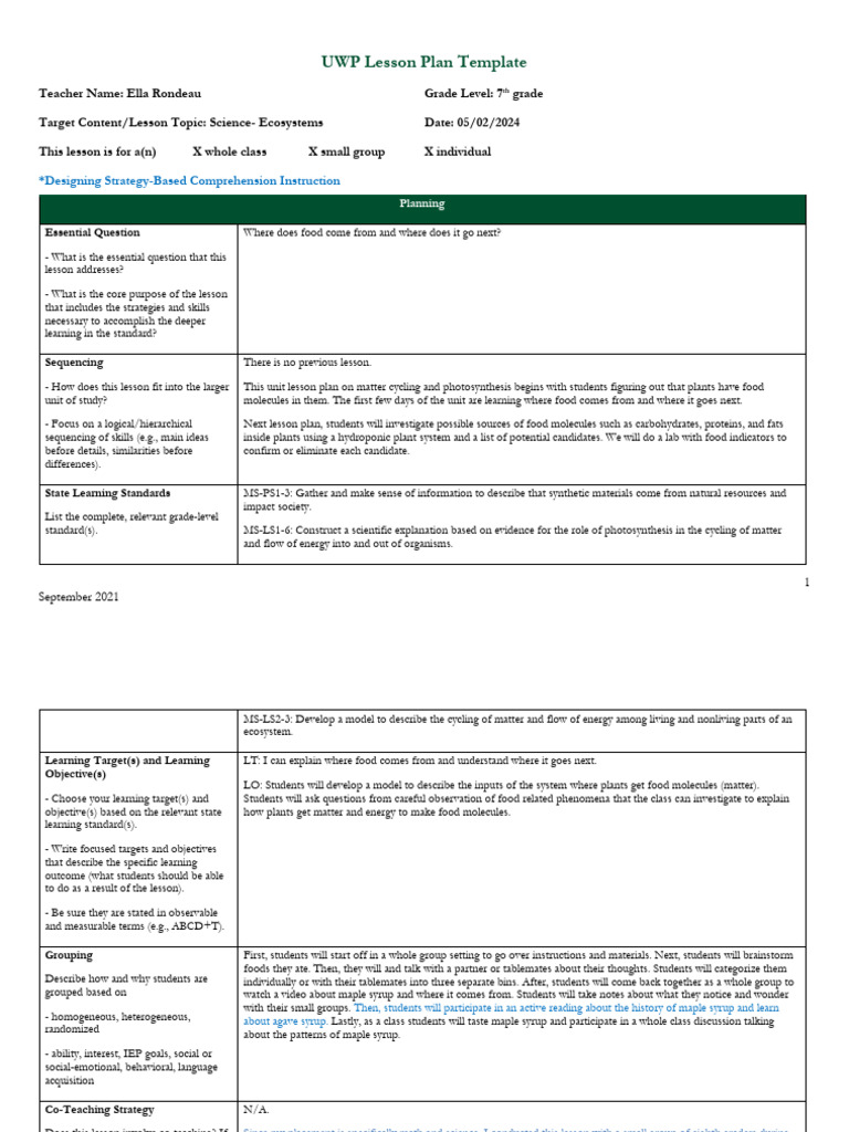 Edu 440 Lesson Plan Comprehension-Merged | Download Free PDF | Educational Assessment | Reading ...