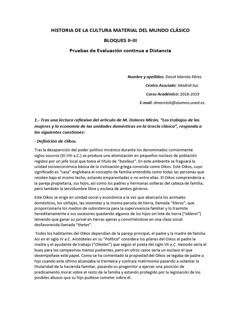 Mujeres y Economía en Grecia Clásica | PDF | Esparta | Grecia micénica