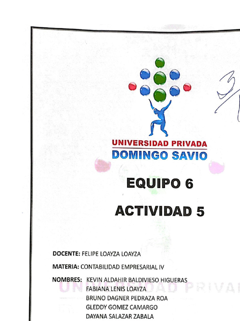 Actividad5 DayanaSalazarZabala Equipo6 | PDF | Hoja de balance | Economía Financiera