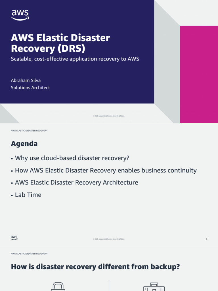 AWS Elastic Disaster Recovery | PDF | Disaster Recovery | Amazon Web Services