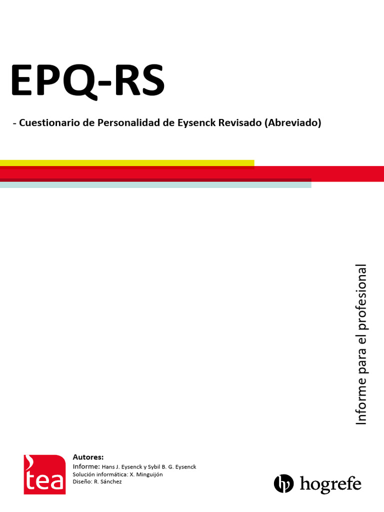 Epq RS | PDF | Evaluación | Sicología
