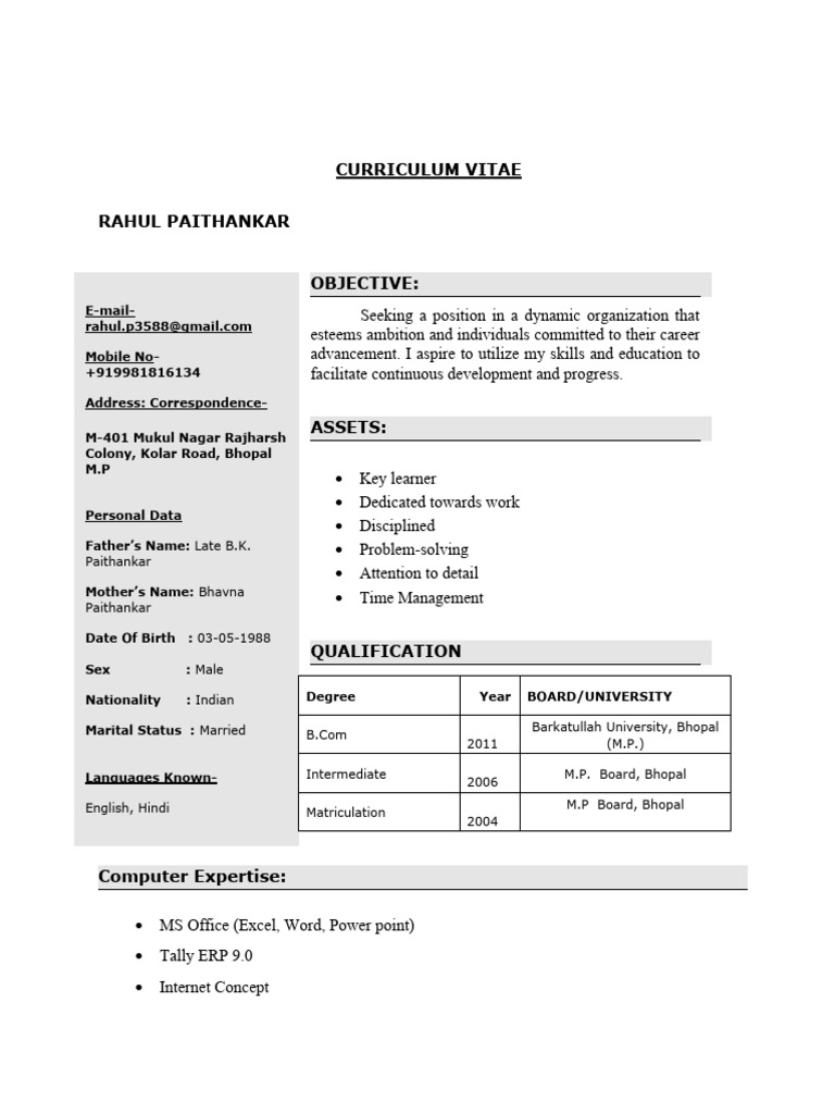 Rahul Resume Update | PDF | Human Communication | Cognitive Science