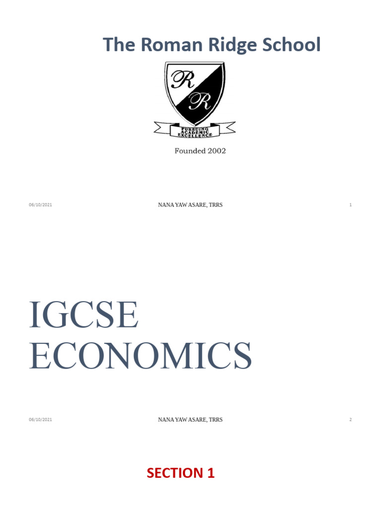 T1.1 IGCSE ECONS Basic Economic Problem1 | PDF | Economics | Goods
