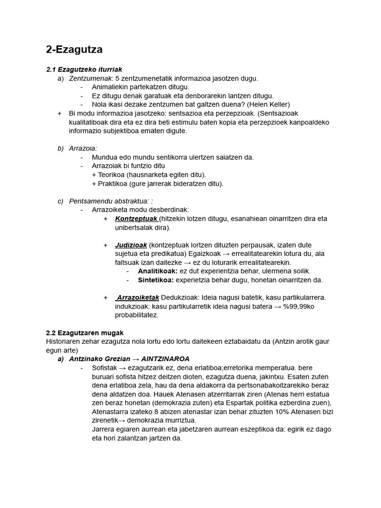 Gaia - Ezagutza | PDF