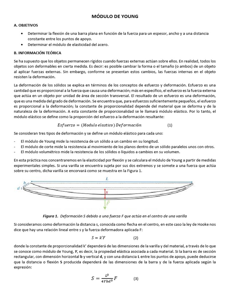LF-003 Modulo de Young - Sugerencias | PDF | Deformación (ingeniería ...