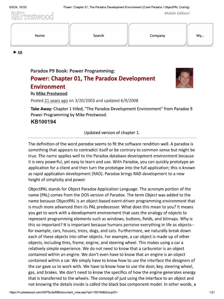 Corel Paradox Chapter 1 | PDF