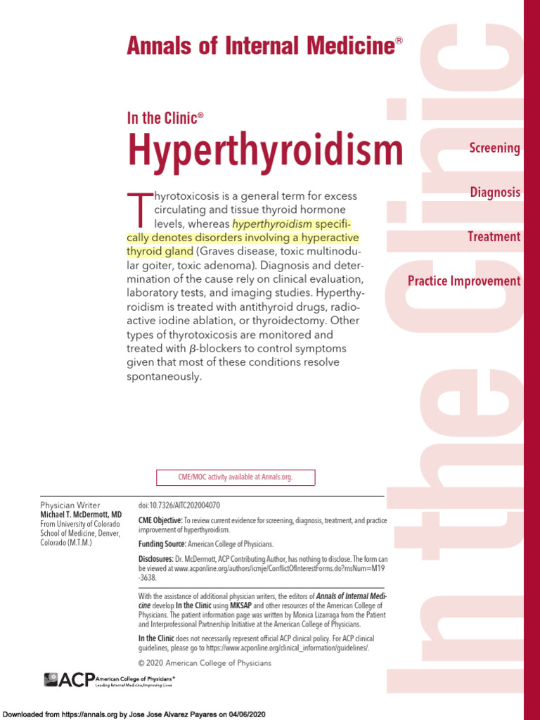 Hyperthyroidism 2020 | Download Free PDF | Thyroid Disease | Hyperthyroidism