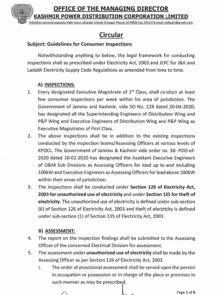 Inspection Circular | PDF