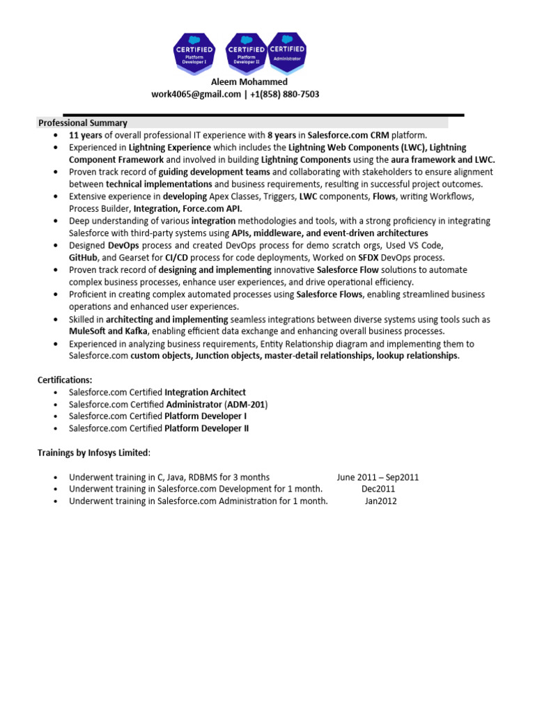 Abdul Aleem Mohammed-Sr. SFDC Developer - INT - 2-24 | PDF | World Wide ...