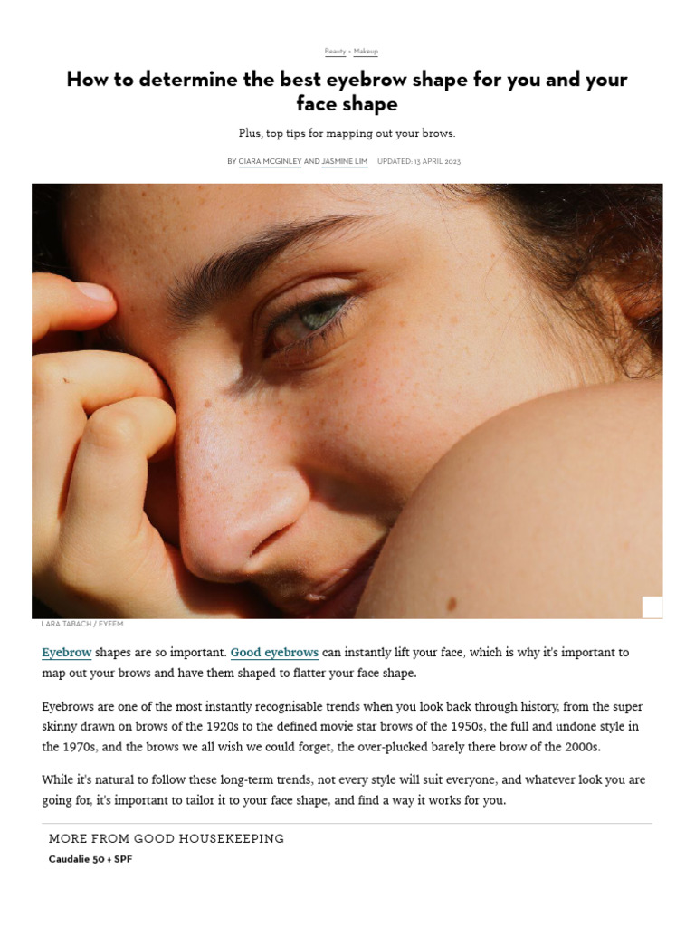 Eyebrow Shapes - How To Find Your Eyebrow Shape | PDF | Eyebrow | Rectangle