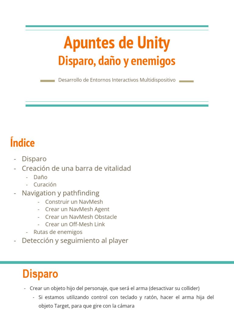 Unity: Disparo y Pathfinding AI | PDF