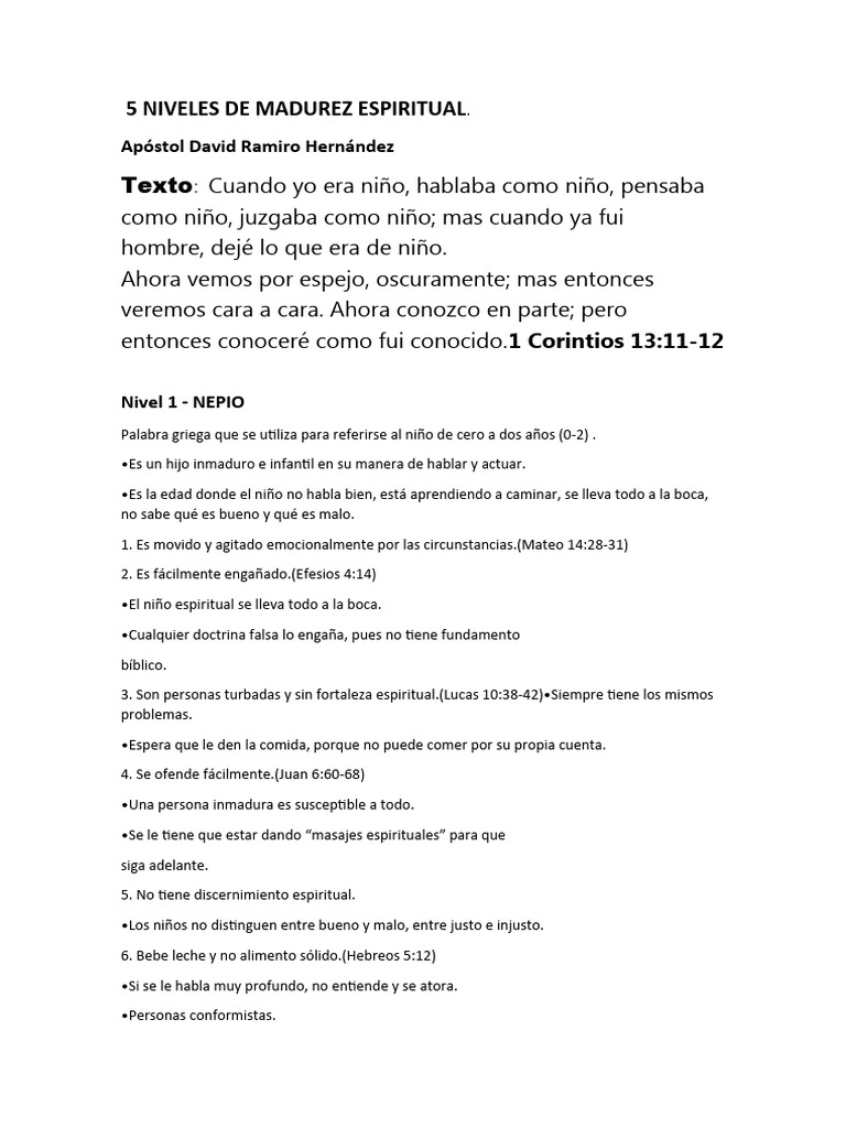 5niveles de La Madurez Espiritual | PDF | Dios | Creencia religiosa y doctrina
