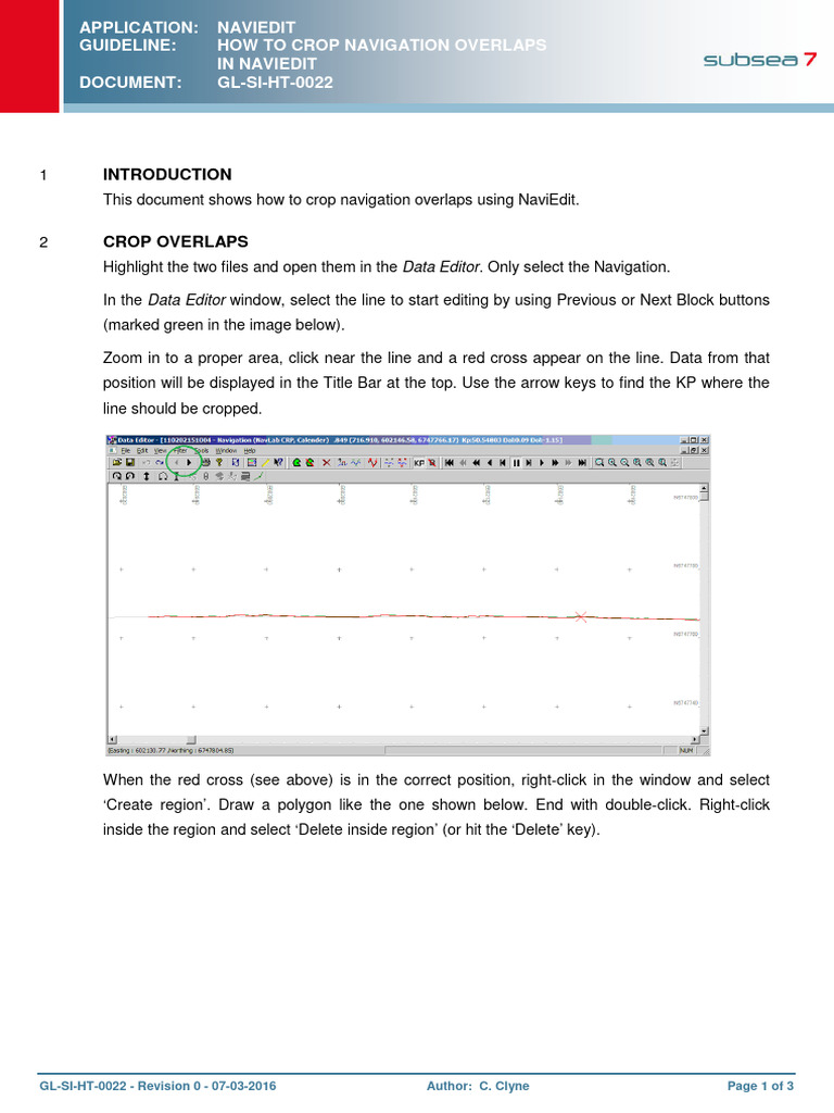 GL-SI-HT-0022 - How To Crop Navigation Overlaps in NaviEdit | PDF | Navigation | Computing