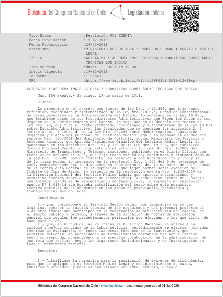 Res-856 Exenta - 19-Dic-2018 | PDF | Documento de identidad | Laboratorios