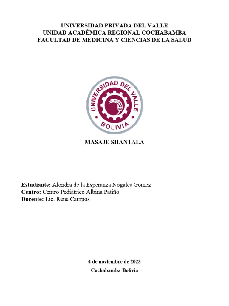 Beneficios del Masaje Shantala en Bebés | PDF | Masaje | Mano