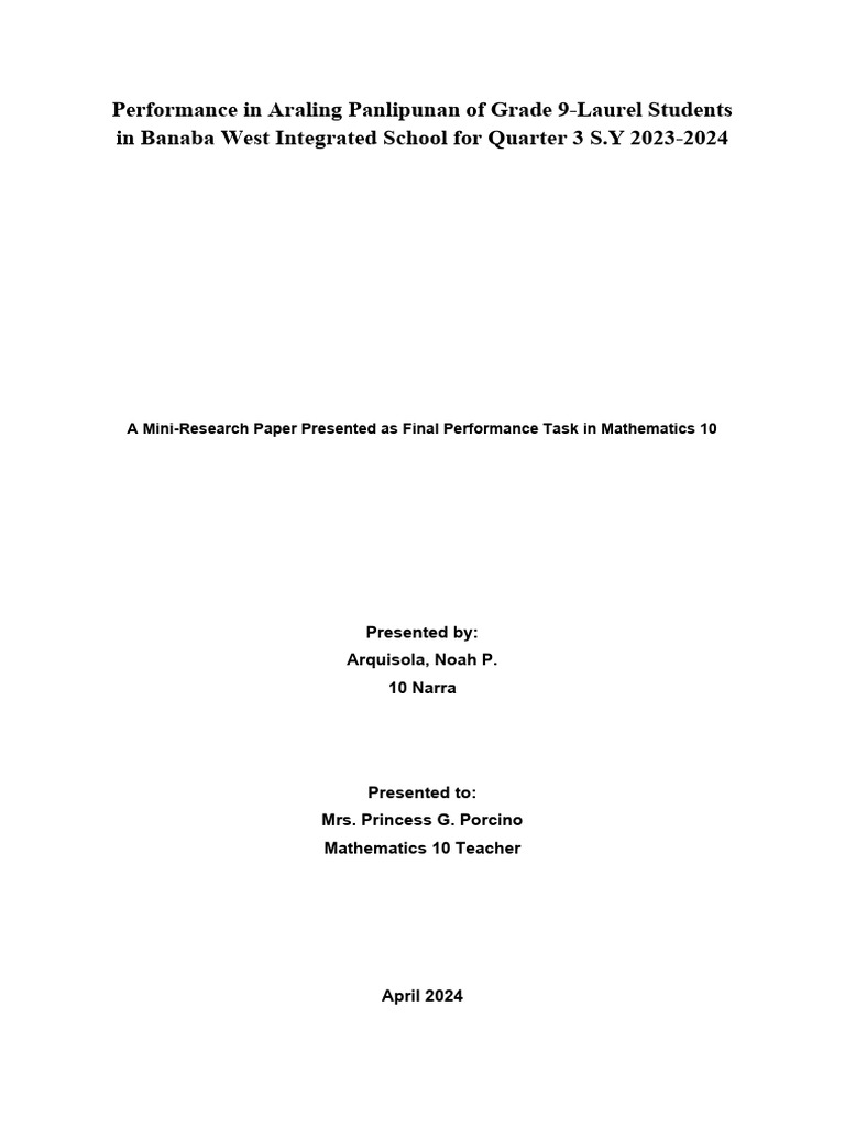 Mini Research Pdf Social Sciences Percentile
