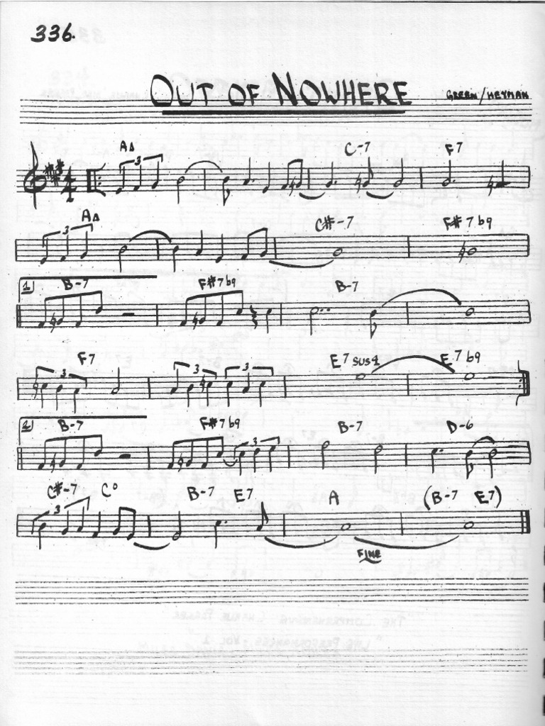 Sheet Music - Out of Nowhere (BB Real Book) | PDF