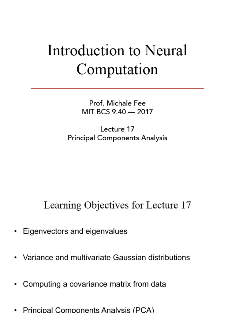 MIT9 40S18 Lec17 | PDF | Eigenvalues And Eigenvectors | Principal Component Analysis