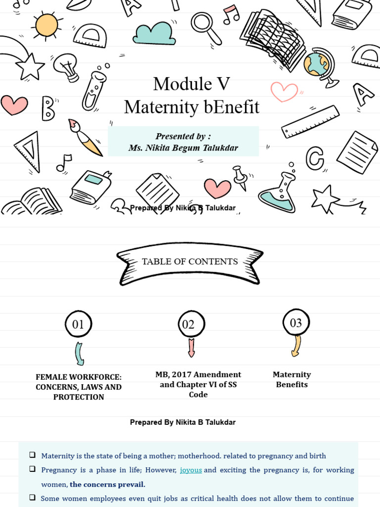 Module V Maternity Benefit Under SS Code | PDF | Childbirth | Parental ...