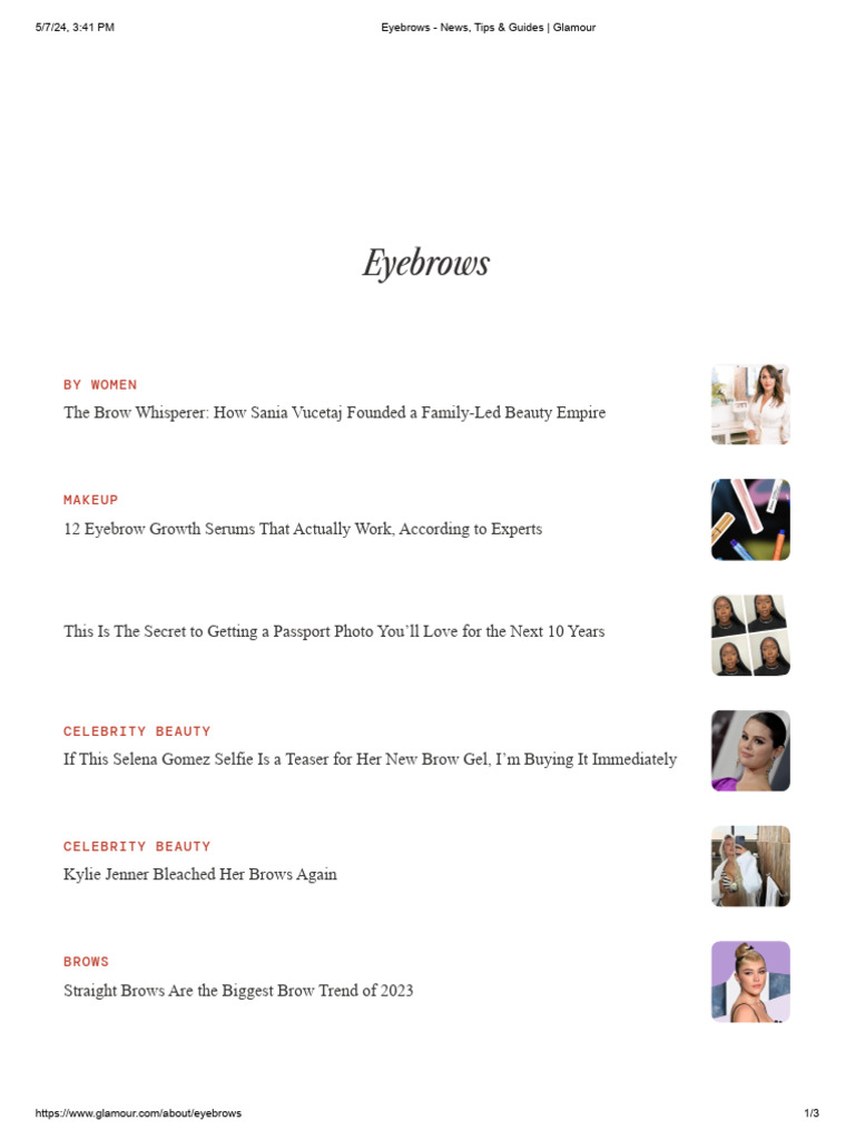Eyebrows - News, Tips & Guides _ Glamour2 | PDF