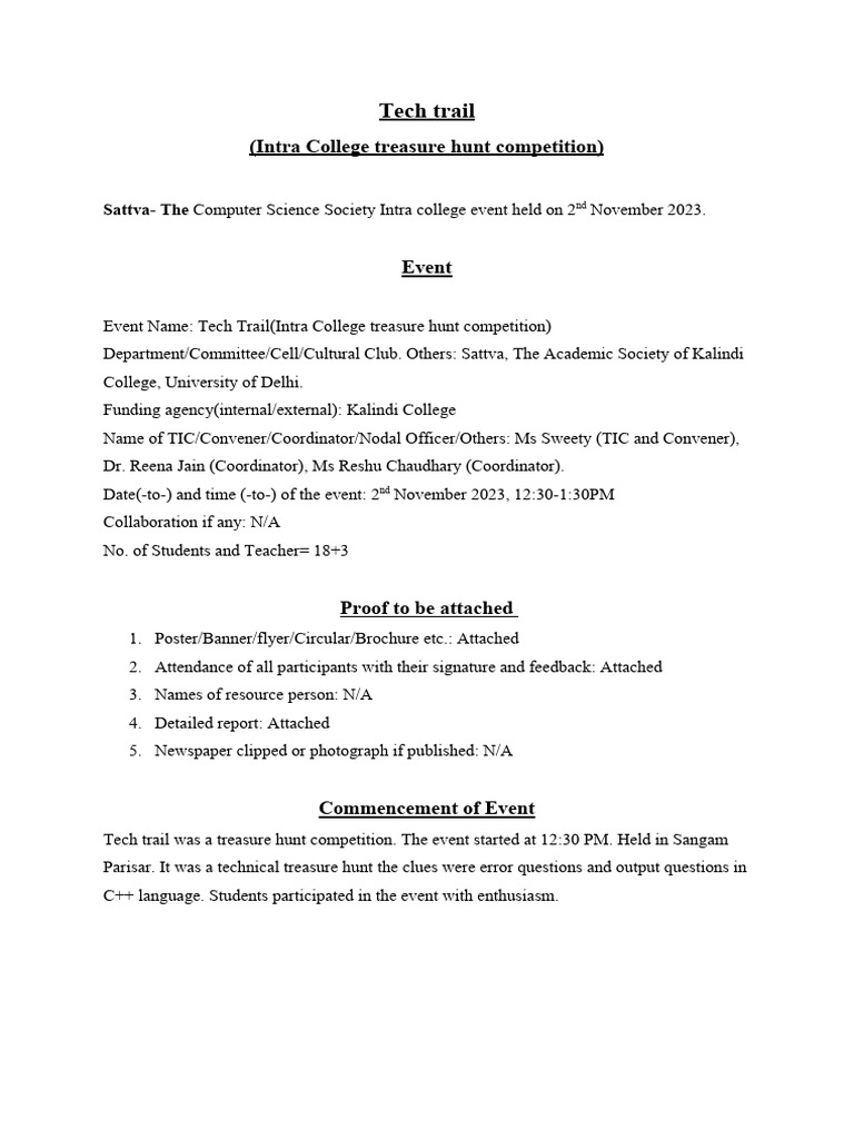 Tech Trail 2 Nov Pdf Computing Computer Science