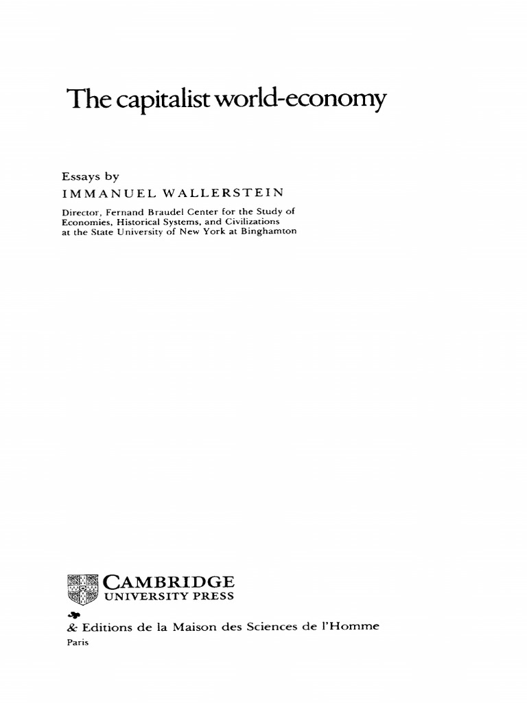 Wallerstein - The Capitalist World Economy Cambridge | PDF