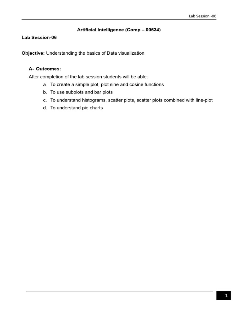 AI Lab 06 Lab Tasks | PDF | Histogram | Pie Chart AI Lab 06 Lab Tasks | PDF | Histogram | Pie Chart