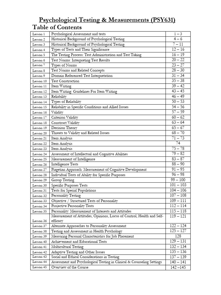 PSY631 Complete Handouts Personal | PDF | Psychology | Psychological ...