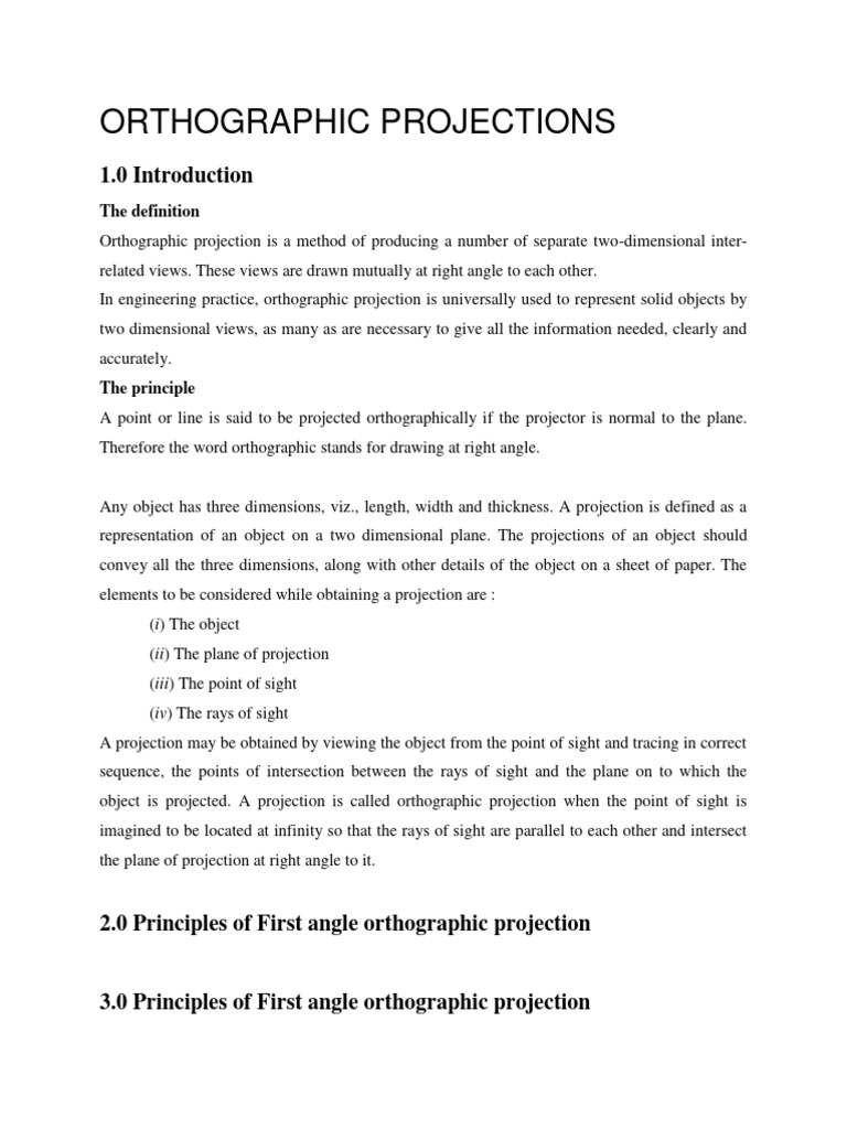 ORTHOGRAPHIC PROJECTIONS NOTES MR JENYURA | PDF | Geometry | Euclid