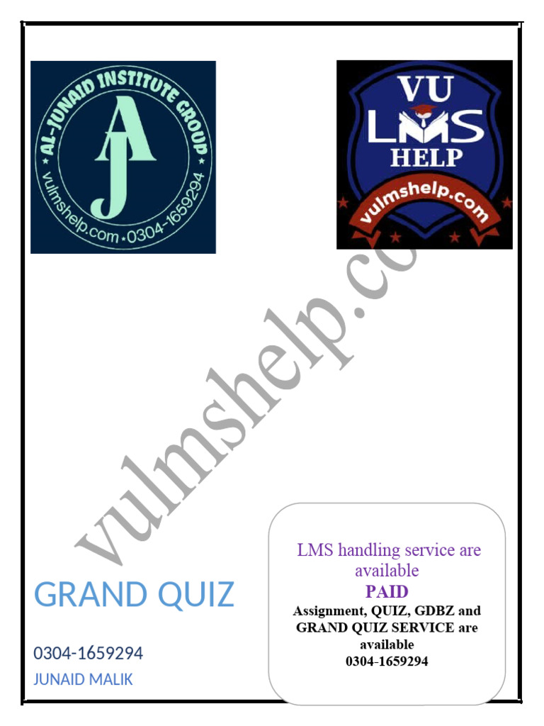 CS401 Grand Quiz by Junaid | PDF | Pointer (Computer Programming) | Bit