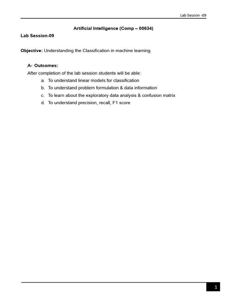 AI Lab 09 Lab Tasks Print | PDF | Cross Validation (Statistics ...