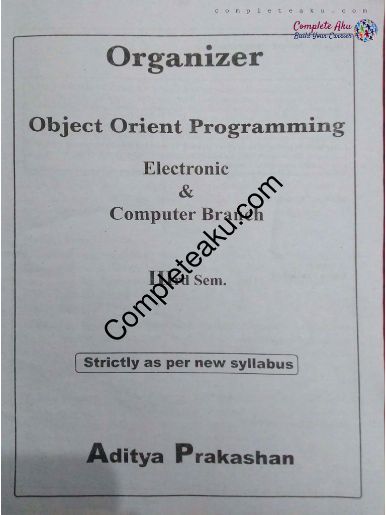 7th Sem Rajnish Raj Object Oriented Programming Language in C - ' | PDF