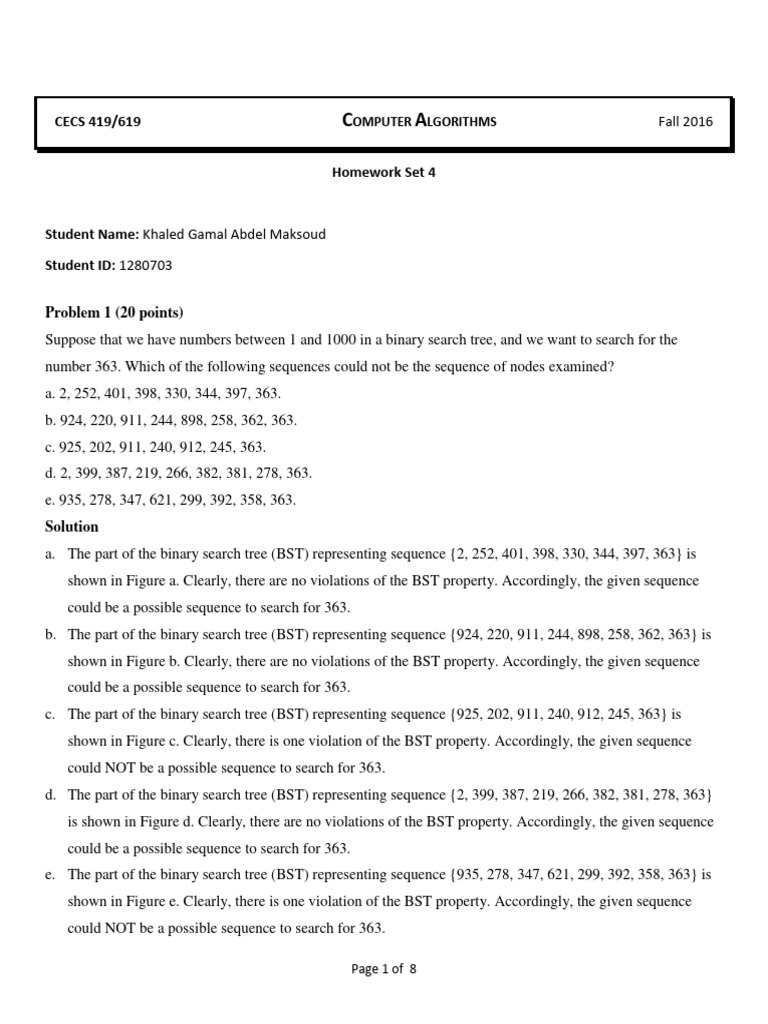 Hwk4 Solution | PDF | Theoretical Computer Science | Algorithms