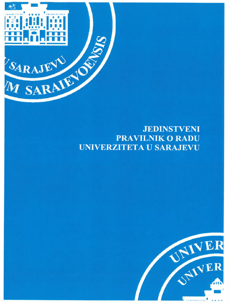 Jedinstveni Pravilnik o Radu UNSA | PDF