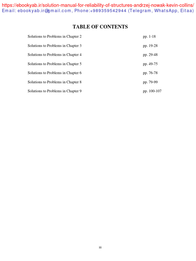Sample For Solution Manual Reliability Of Structures 2nd Edition By Nowak And Collins Pdf