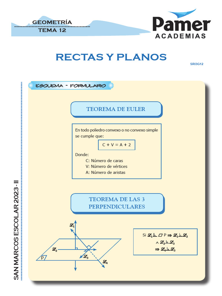 C - Sem12 - Geometria - Rectas y Planos | PDF | Triángulo | Rectángulo