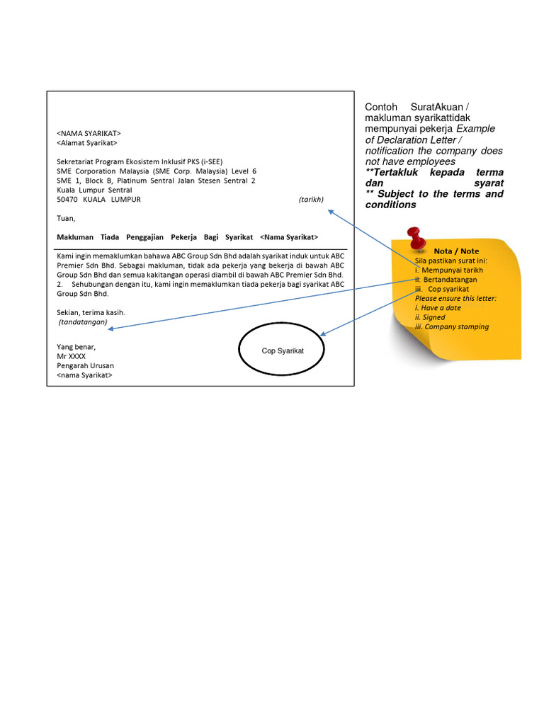 Declaration Letter of No EPF Contribution | PDF