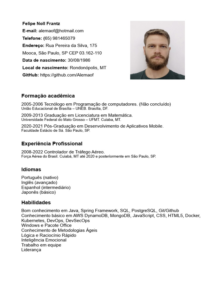 Currículo Felipe Frantz | PDF