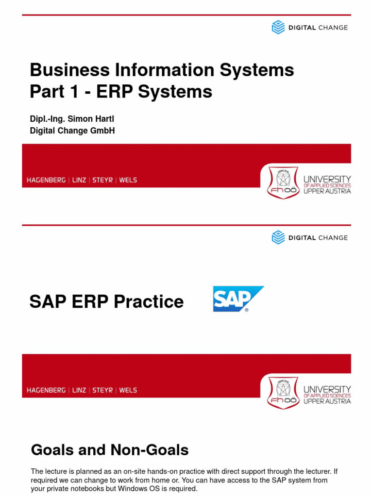 Business Information Systems - SAP ERP Practice Intro | PDF | Login ...